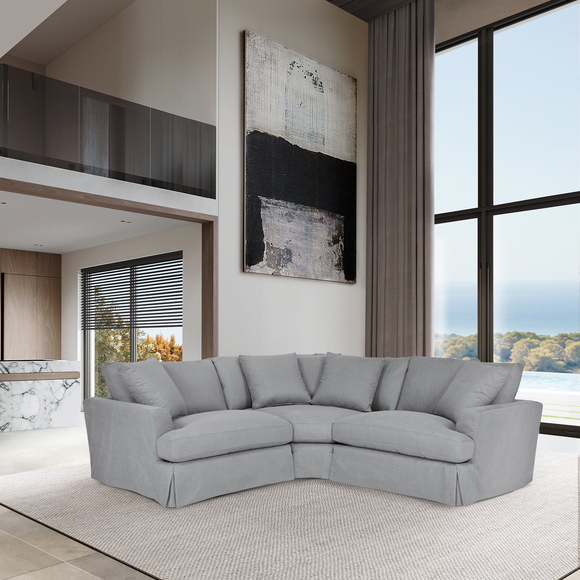 Ciara Upholstered 3 Piece Sectional Sofa – Armen Living